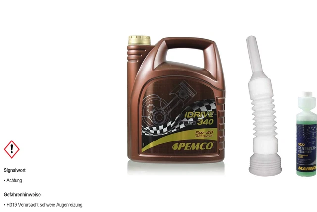 5L PEMCO HUILE moteur idrive 340 5W-40 Api Sn / Cf Incl. Tuyau ...