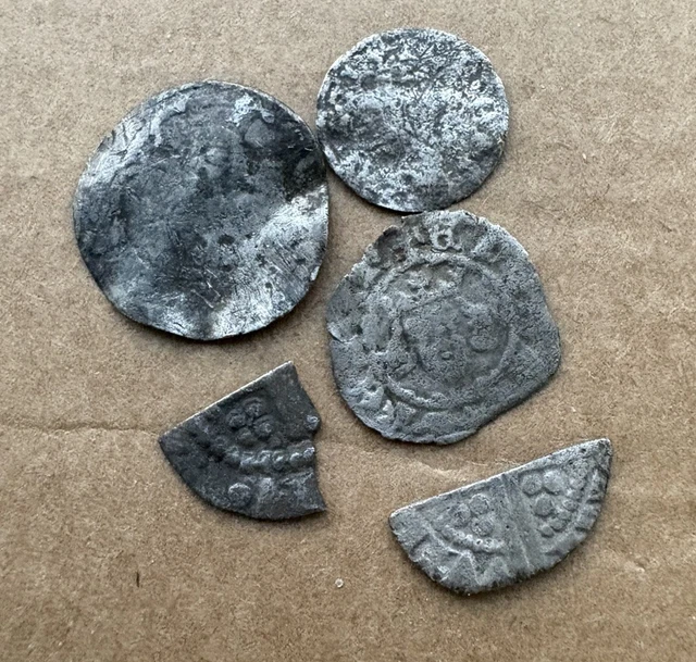 HAMMERED SILVER COIN Lot Metal Detecting Finds coins un-researched ...