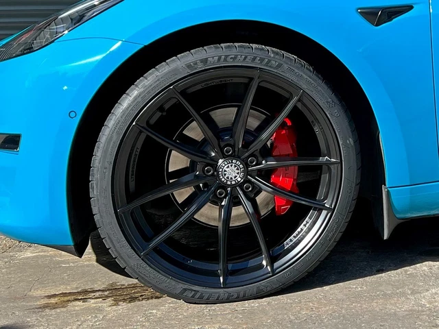 TESLA MODEL 3 PERFORMANCE 4x 20" EDELWEISS LT5 SATIN BLACK 9J NEW ALLOY ...