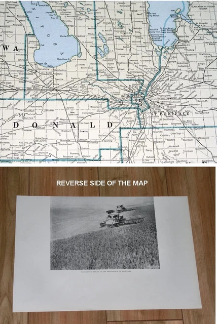 1939 ORIGINAL VINTAGE Map Of Southern Manitoba / Canada £14.19 ...