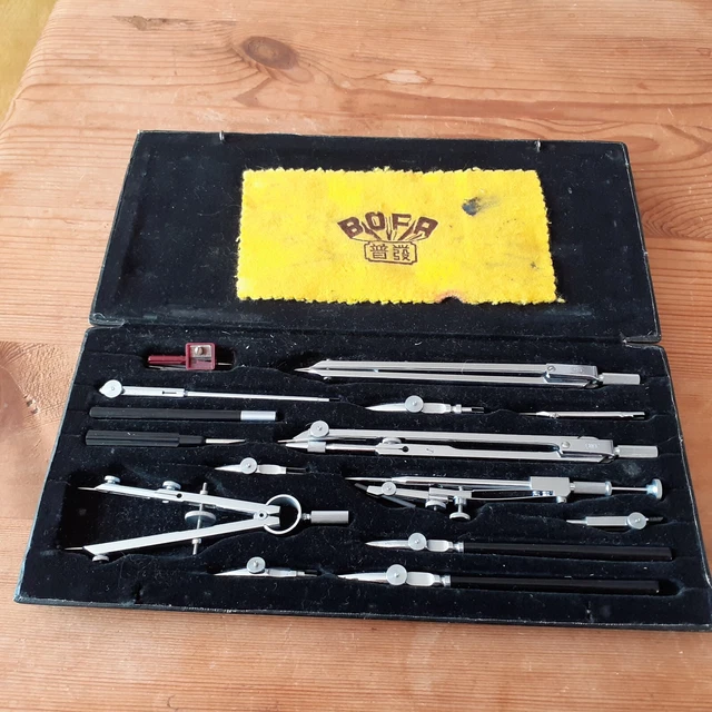 VINTAGE CASED BOFA, China.D415 set of technical drawing compasses. £30. ...