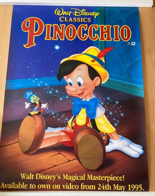 Vintage Disney Pinocchio Vhs Movie Poster Nm Condition £1995 Picclick Uk