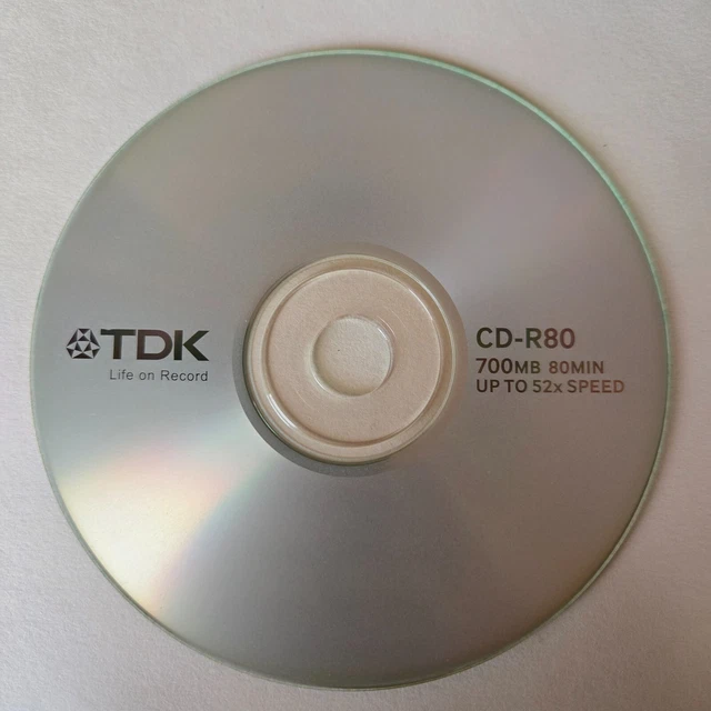 SEALED BLANK TDK Recordable 52x CD-R 80 Min Audio 700MB Compatible Disc ...