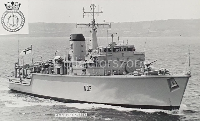 BRITISH ROYAL NAVY HMS Brocklesby M33 Hunt-class Ships Photograph 5.5x3 ...