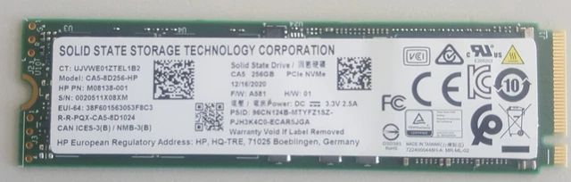SSD NVME SSSTC CA5-8D256 256GB TLC M08138-001 PCIe Gen3 x4 - Testato ...