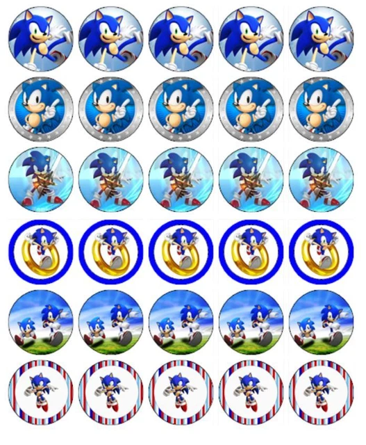 SONIC THE HEDGEHOG Cake Topper Edible Birthday Cupcake Decoration £6.18 ...