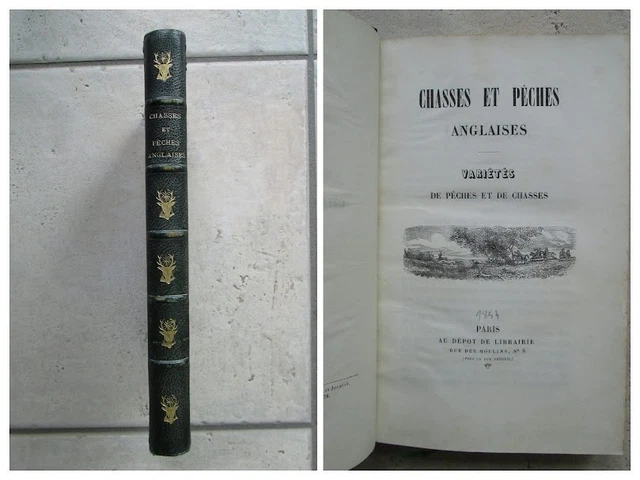 CHASSES ET PÊCHES ANGLAISES, 1851. 4 planches hors texte. EUR 100,00 ...
