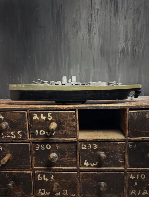SCRATCH BUILT BOAT Battleship HMS Hood With Motor £110.00 - PicClick UK
