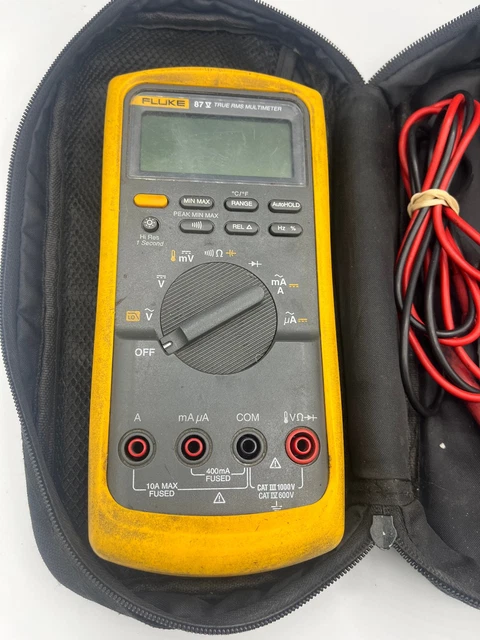 FLUKE 87-V HANDHELD Digital Multimeter with True RMS With leads and ...