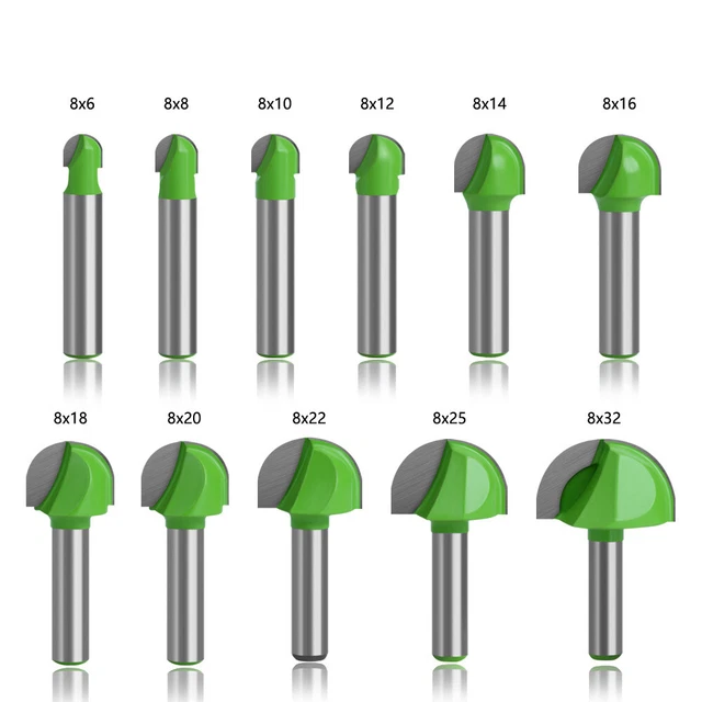 CORE BOX ROUTER Bit Round Nose Cove Box 2Flutes Woodworking Cutter 8mm ...