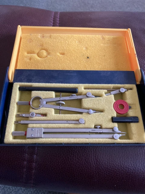 E ORIGINAL YELLOW Cased Rotring Technical Drawing Compass Set £5.45 ...
