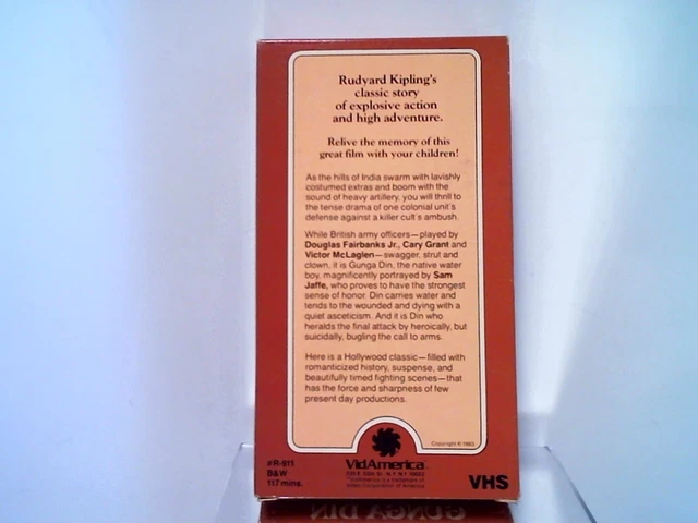 GUNGA DIN CLASSIC Series VHS Cary Grant Douglas Fairbanks Jr. Jaffe ...