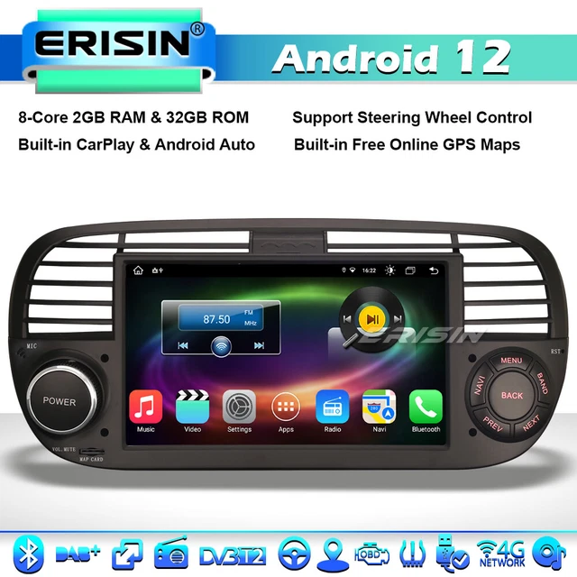 8-CORE ANDROID 12 WiFi Autoradio CarPlay pour Fiat 500 TNT DSP Bluetooth DAB+ 4G EUR 214,99 ...