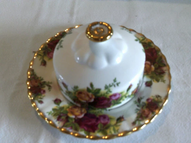 ROYAL ALBERT OLD Country Roses LIDDED BUTTER DOME VGC £26.99 - PicClick UK