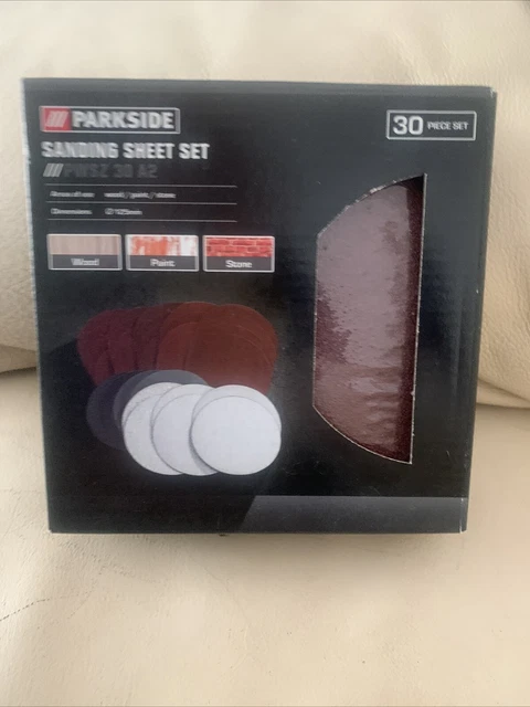 PARKSIDE SANDPAPER Set 30 Pieces, /PWSZ 30 A2 125mm £8.00 - PicClick UK