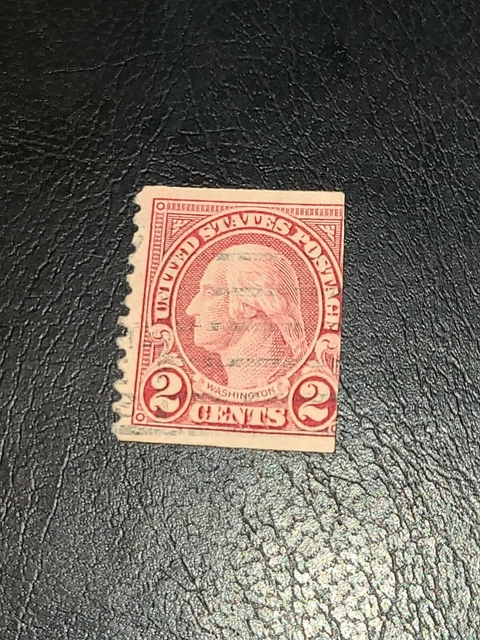 VINTAGE US GEORGE WASHINGTON 2c Red STAMP Beautiful Shape Used Imperf ...