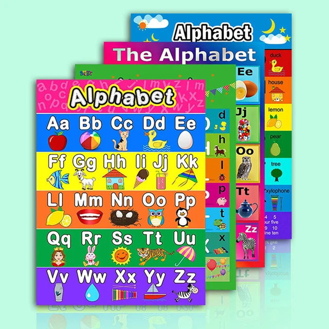 1PC ALPHABET MAP Educational Poster Children School Wall Chart Art ...