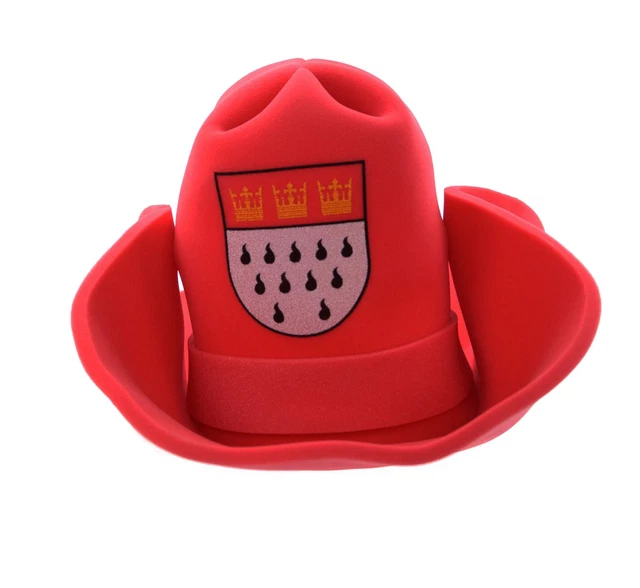 KÖLNHUT SCHAUMSTOFFHUT WITH Emblem (Red) Carnival Fancy Dress Hat ...