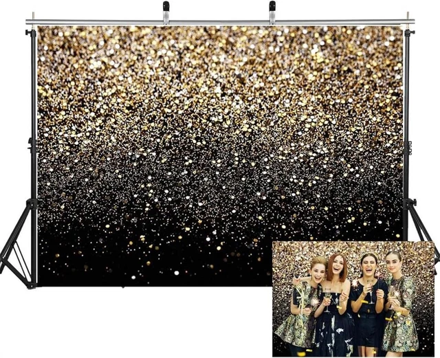 BLACK & GOLD Photo Booth Backdrop, 7X5ft Golden Spots Photography ...