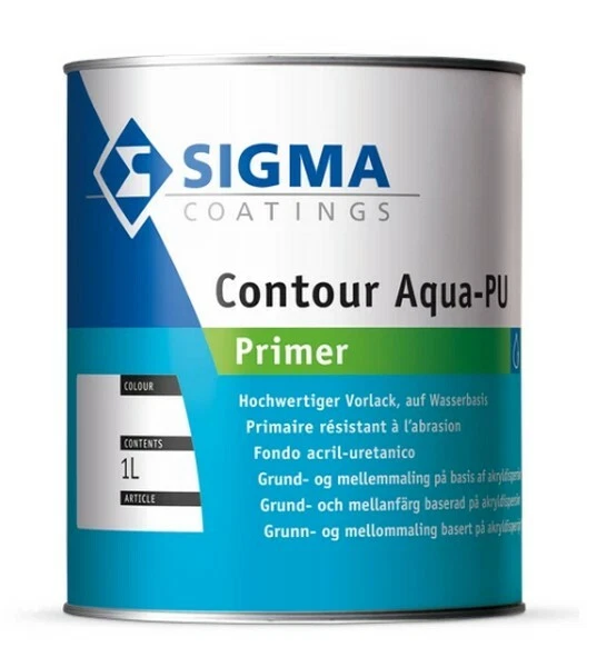 SIGMA CONTOUR AQUA-PU Primer 1L White/Colorless Water Diluble Painter Prepaint £20.65 - PicClick UK