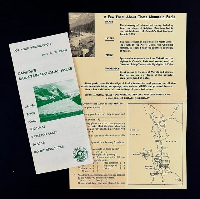 1960S CANADA'S MOUNTAIN National Parks Vintage Travel Brochure Jasper ...