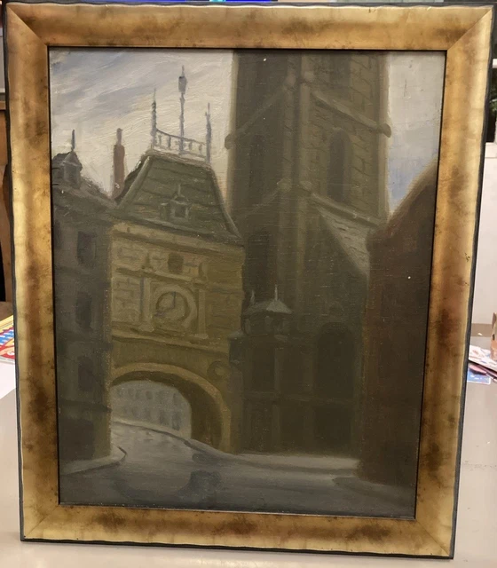 TABLEAU HUILE SIGNÉ - Grand Horloge Rouen EUR 15,00 - PicClick FR