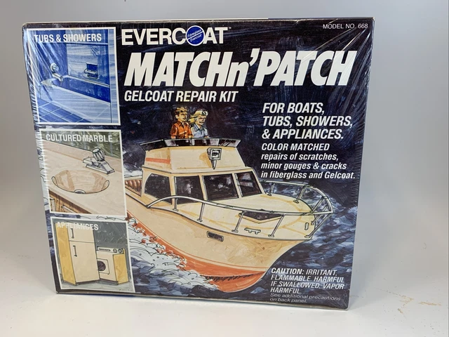 VINTAGE EVERCOAT MARINE Match N' Patch Gelcoat Repair Kit Model 668 NEW ...
