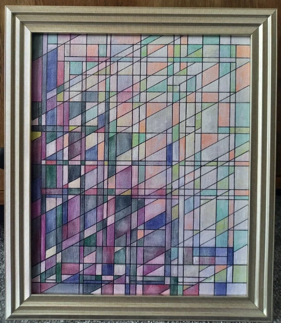 ORIGINAL OIL PAINTING Cubist Abstract Signed Freya Parkes Framed Art £ ...