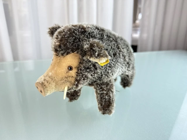 PELUCHE STEIFF ANIMAL collectionneur 2670/15 sanglier 15 x 20 cm ...