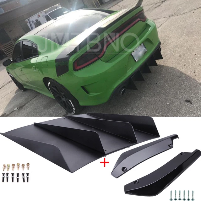 FOR DODGE CHALLENGER Charger SRT Rear Bumper Diffuser Fin Spoiler Lip ...