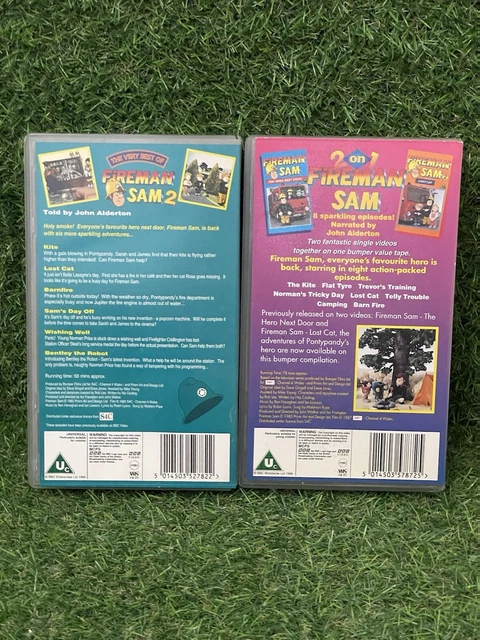 FIREMAN SAM VHS Bundle - Children Kids Video Tape X2 - 2 On 1 / Very ...