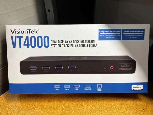 VISIONTEK VT400 DUAL Display USB-C Docking Station w/ PWR supply $48.99 ...