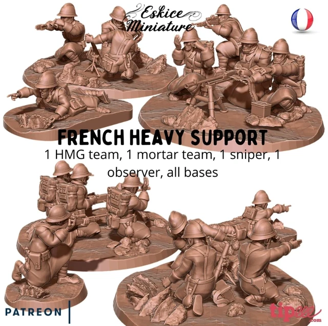 WW2 FRENCH HEAVY Infantry Supports Set (3D PRINTED) £10.00 - PicClick UK