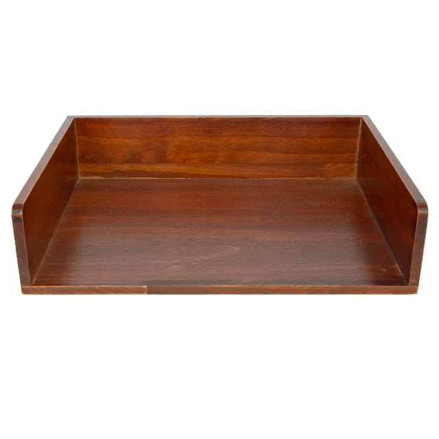 WOODEN DESKTOP FILE Storage Rack A4 Paper Holder Paper Book Desk ...