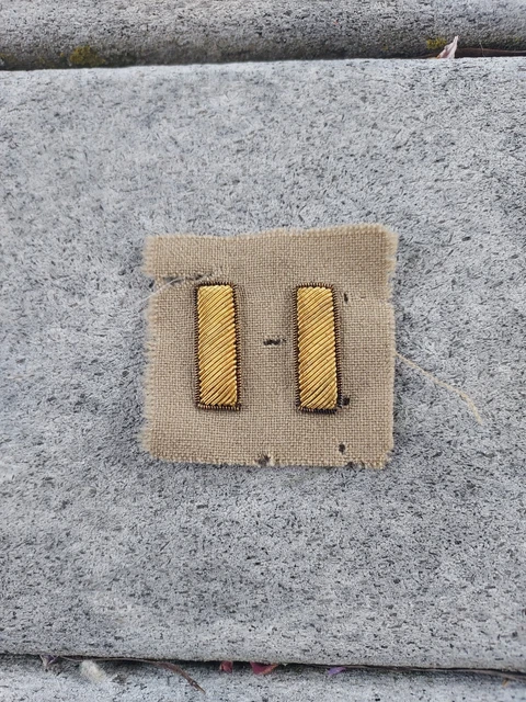 WW2 WWII US Army 2nd Lieutenant Rank Insignia Bullion Patch Pair £9.62 ...
