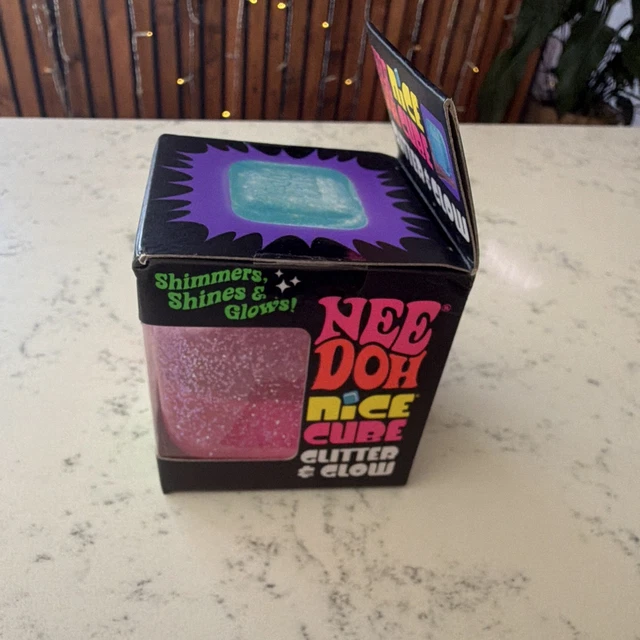 NEEDOH NICE CUBE Glitter & Glow Tactile Squeeze Toy Pink 3+ MPN 26032HY ...