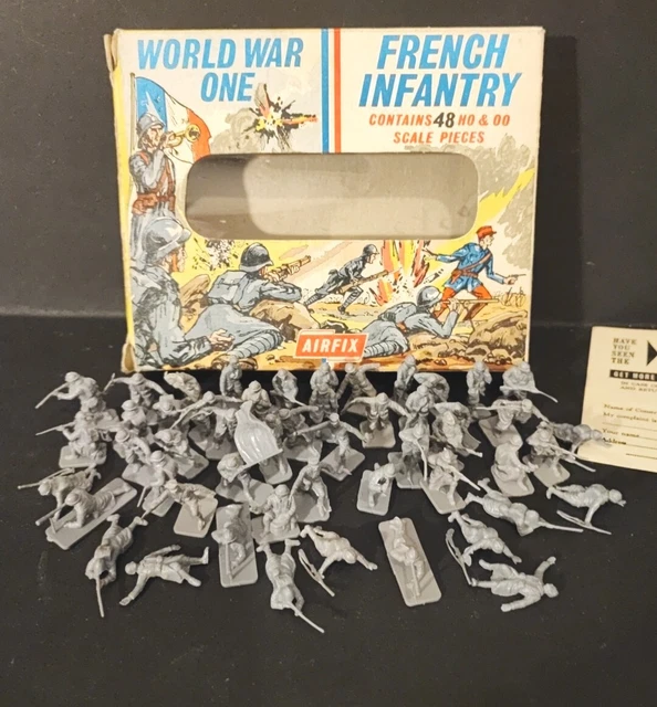 BOÎTE COMPLÈTE SOLDATS Anciens Airfix French Infantry WW1 Figurines 1/ ...