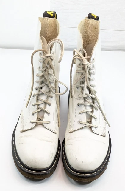 VINTAGE DR. DOC Martens 1460 Size Men's 8 Made in England White Leather ...