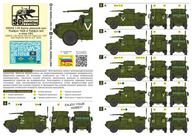 1:35 DECAL RUSSIAN Typhoon-VDV ( Russo-Ukrainian War ) - SG Modelling ...