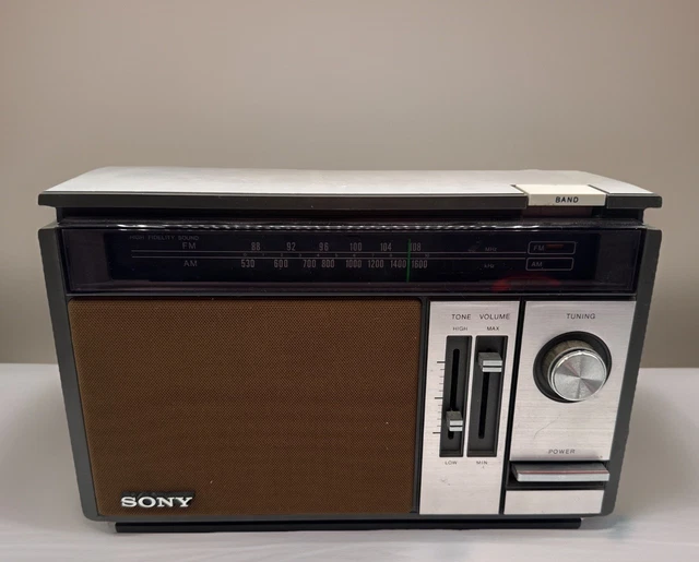 SONY TABLE TOP AM-FM Radio ICF-9540W Wood Metal Clean And Tested. £43. ...