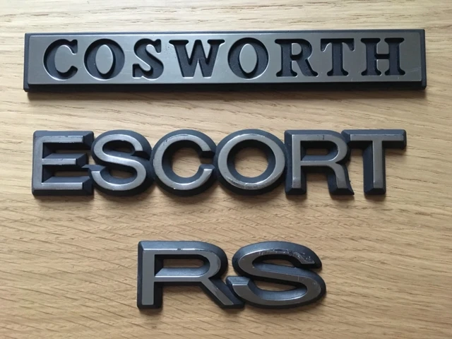 FORD ESCORT RS Cosworth Tailgate Badge Set Genuine Ford Big Turbo Model ...