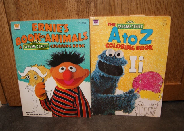 VINTAGE WHITMAN SESAME Street Coloring Books 1976-1977 Ernie, Cookie ...