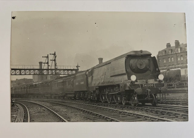 BR RAILWAY LOCOMOTIVE Photograph West Country Class Unrebuilt 34006 F61 ...