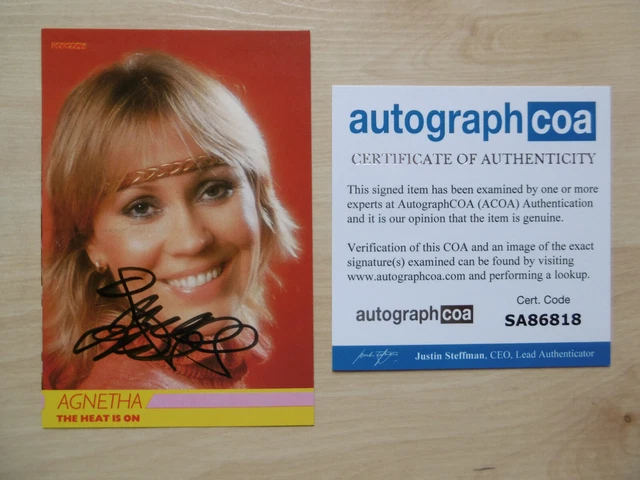 AGNETHA FÄLTSKOG ABBA Original Autogramm signed 10x15 cm Popcorn-Starkarte ACOA EUR 999,99 ...