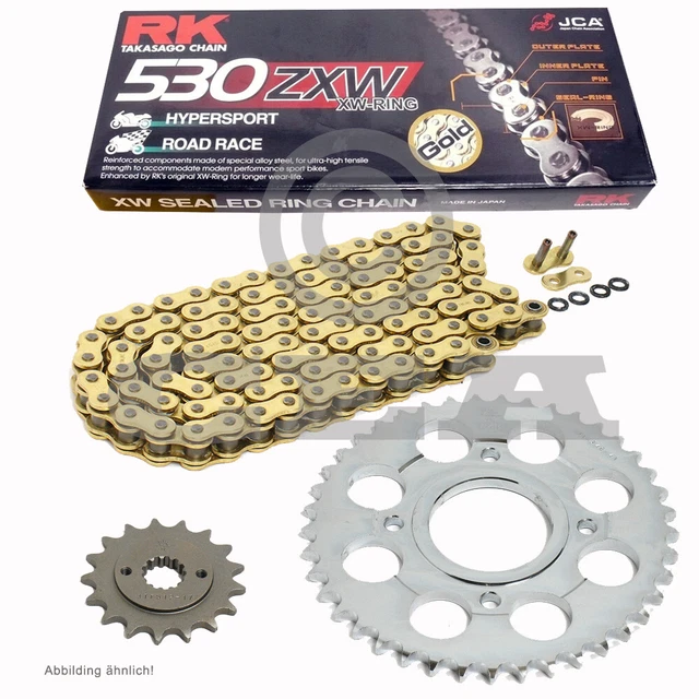 KIT CHAÎNE TRIUMPH Trophée 1200 00-03 Chaîne RK GB 530 Zxw 108 Or ...