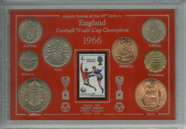 ENGLAND WORLD CUP Winners Wembley Vintage Retro Fan Gift Coin & Stamp ...