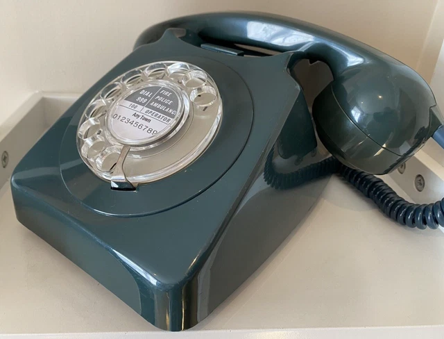 ORIGINAL VINTAGE RETRO 70's GPO 746 Rotary Dial Concorde Blue Telephone ...