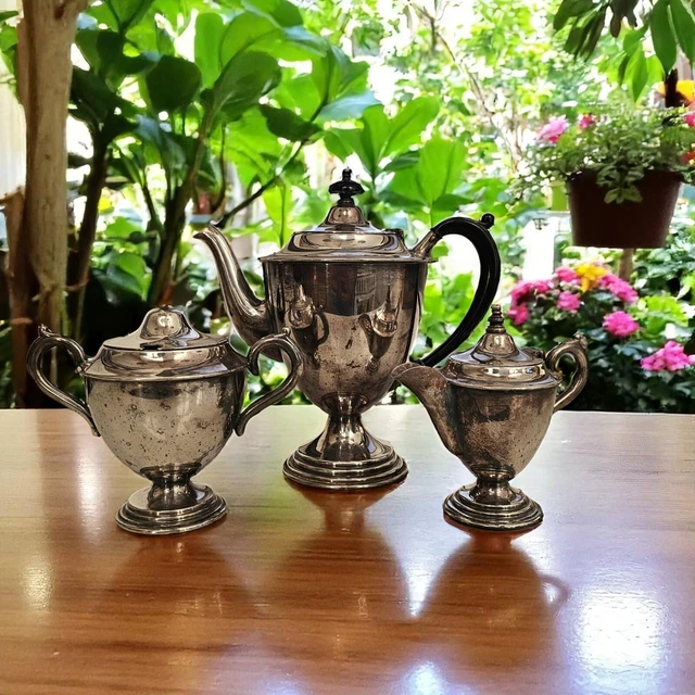 VINTAGE PARAMOUNT EPNS Silver Tea Set Du Barry Design 1930s Art Deco 🦩 ...