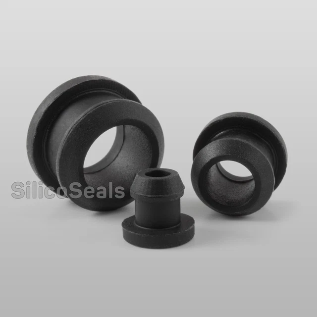 GROMMET SNAP-ON SILICONE Rubber Open Hole Plug Bung Wire Cable Protect ...