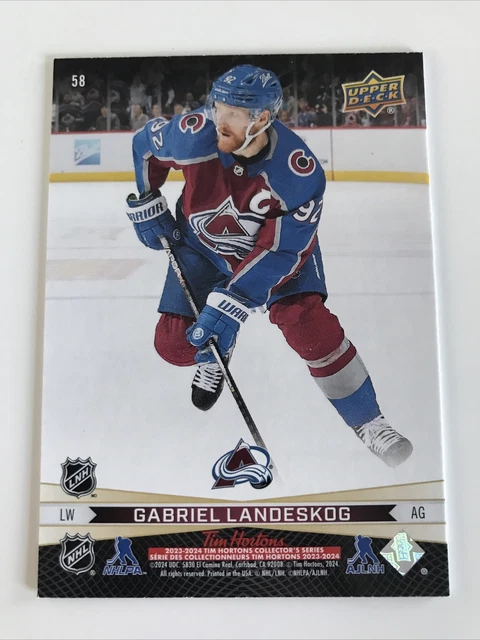 CARTA NHL, CALE Makar/Gabriel Landeskog, Duos Tim Hortons 2023-24 ...
